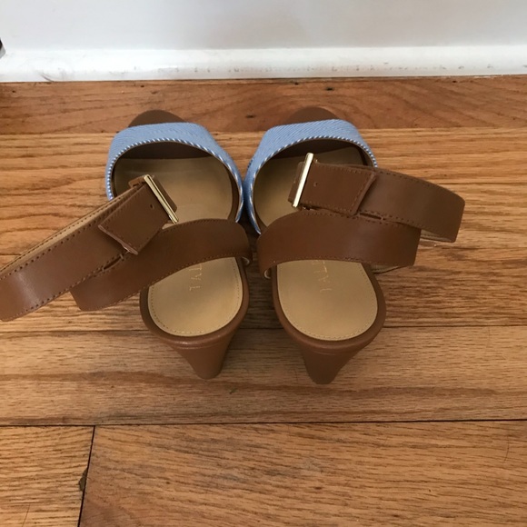 Talbots | Shoes | Talbots Summer Blue Tan Sandals | Poshmark
